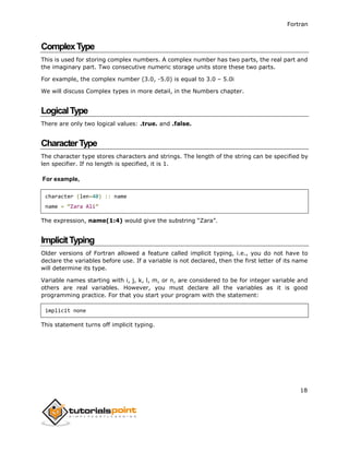 Fortran tutorial | PDF | Programming Languages | Computing