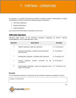 Fortran tutorial | PDF | Programming Languages | Computing