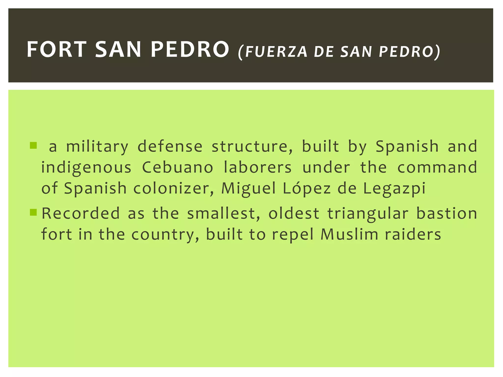 Fort san pedro, cebu city | PPTX