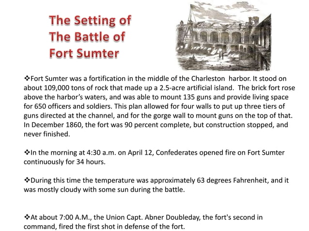 Fort sumter powerpoint | PPTX | Arms & Ammunition | Sensitive Topics