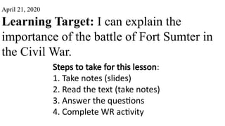 Fort Sumter war the attack / american civil war | PPT