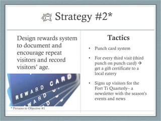 Fort Ti Goals, Objectives, Strategies, and Tactics | PPT