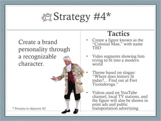 Fort Ti Goals, Objectives, Strategies, and Tactics | PPT