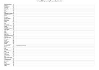 Fortune 500 sponsorship proposal guideline list sheet1-1 | PDF