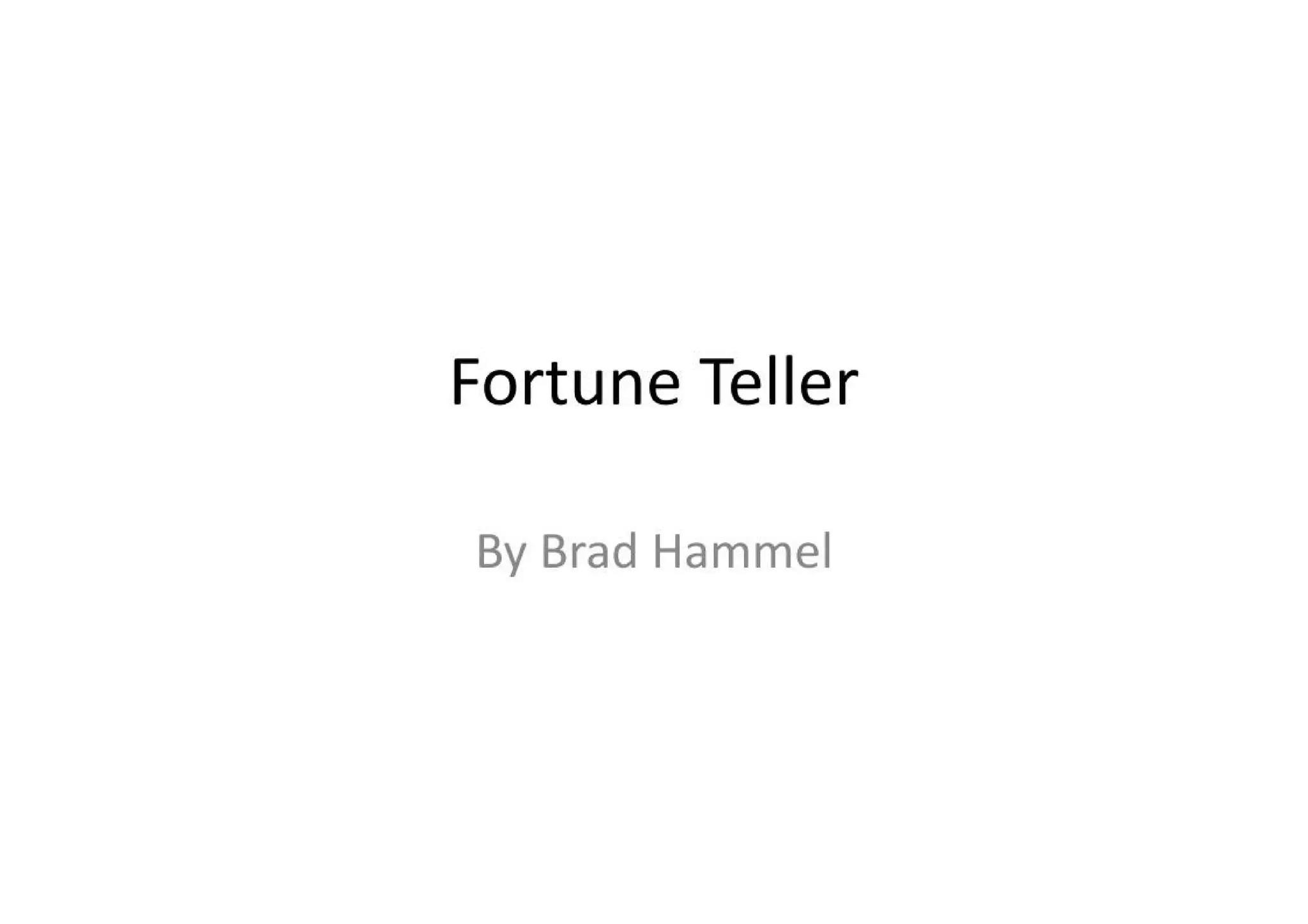 Fortune Teller | PDF | Magic and Illusion | Hobbies & Interests