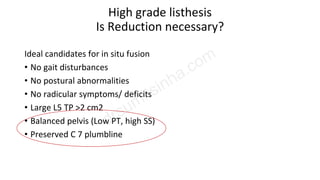 Fortis lecture High Grade Spondylolisthesis | PPT