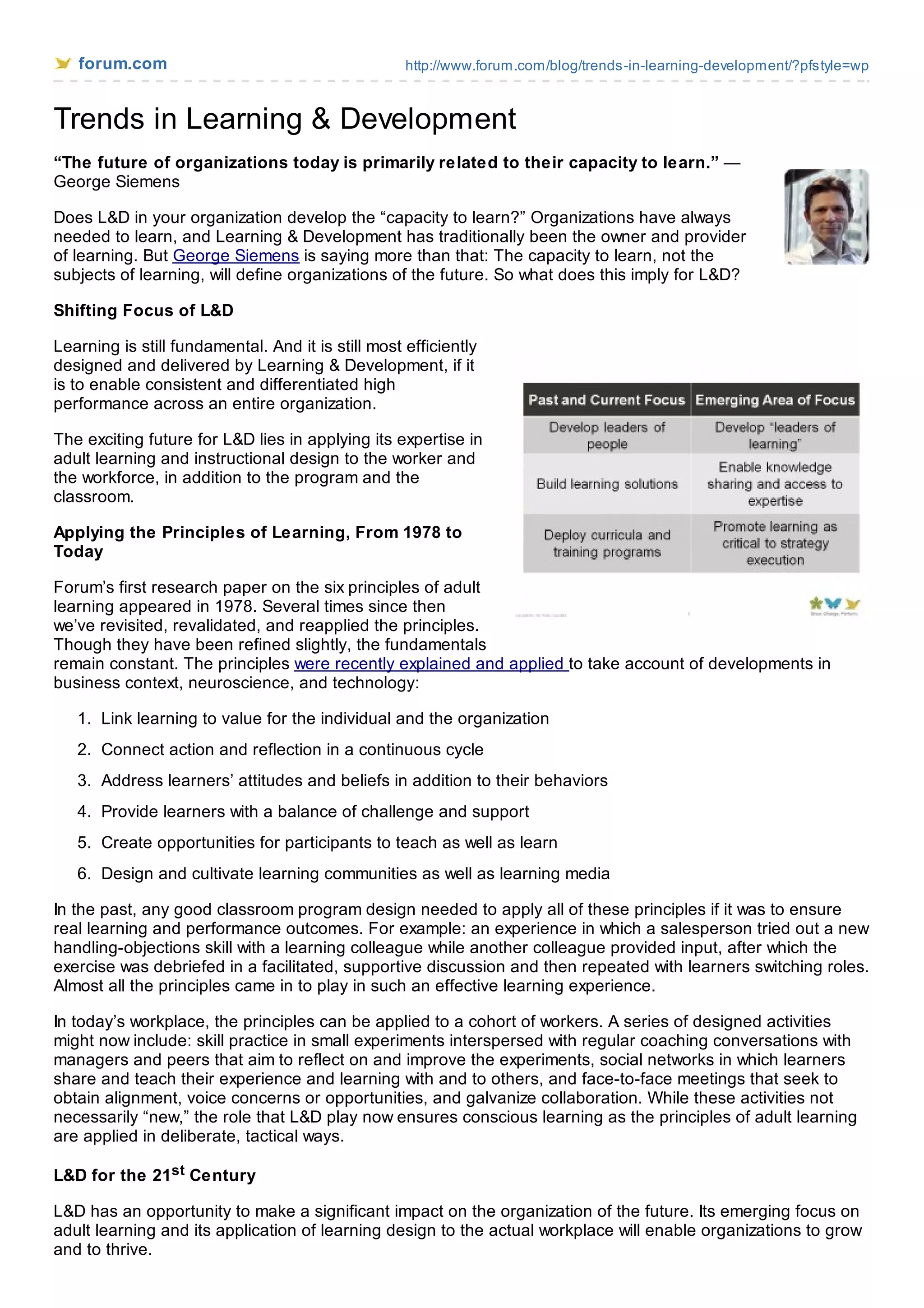 Trends in Learning & Development | PDF