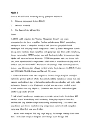 SIM, Anggi Wahyu Saputri, Hapzi, Prof. Dr. MM, Database Management system | PDF