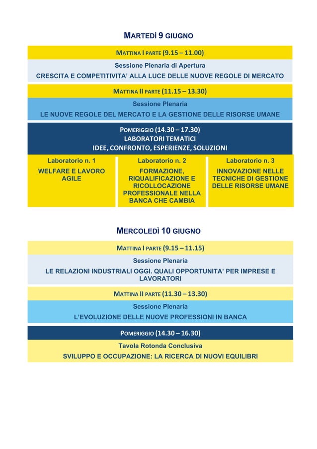Forum abi hr 2015 schema delle sessioni | PDF
