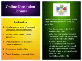 Forum Best Practices | PPTX | Educational Assessment | Education