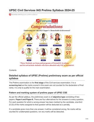 UPSC Prelims Syllabus 2024-25 | Civil Services Exams | PDF