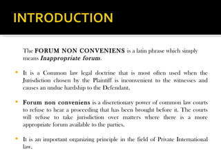 Forum non conveniens | PPT