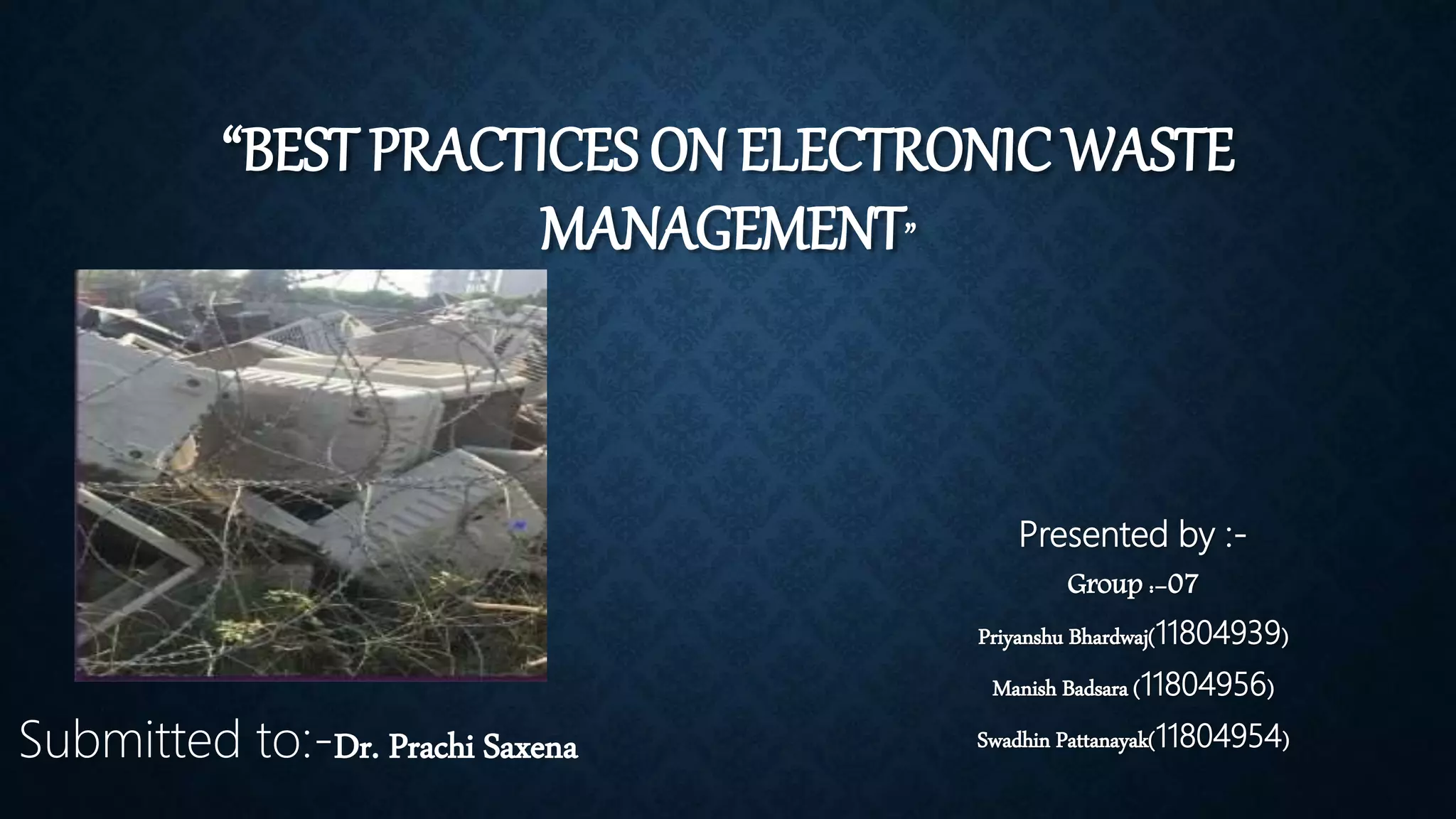 e-waste management practices | PPTX