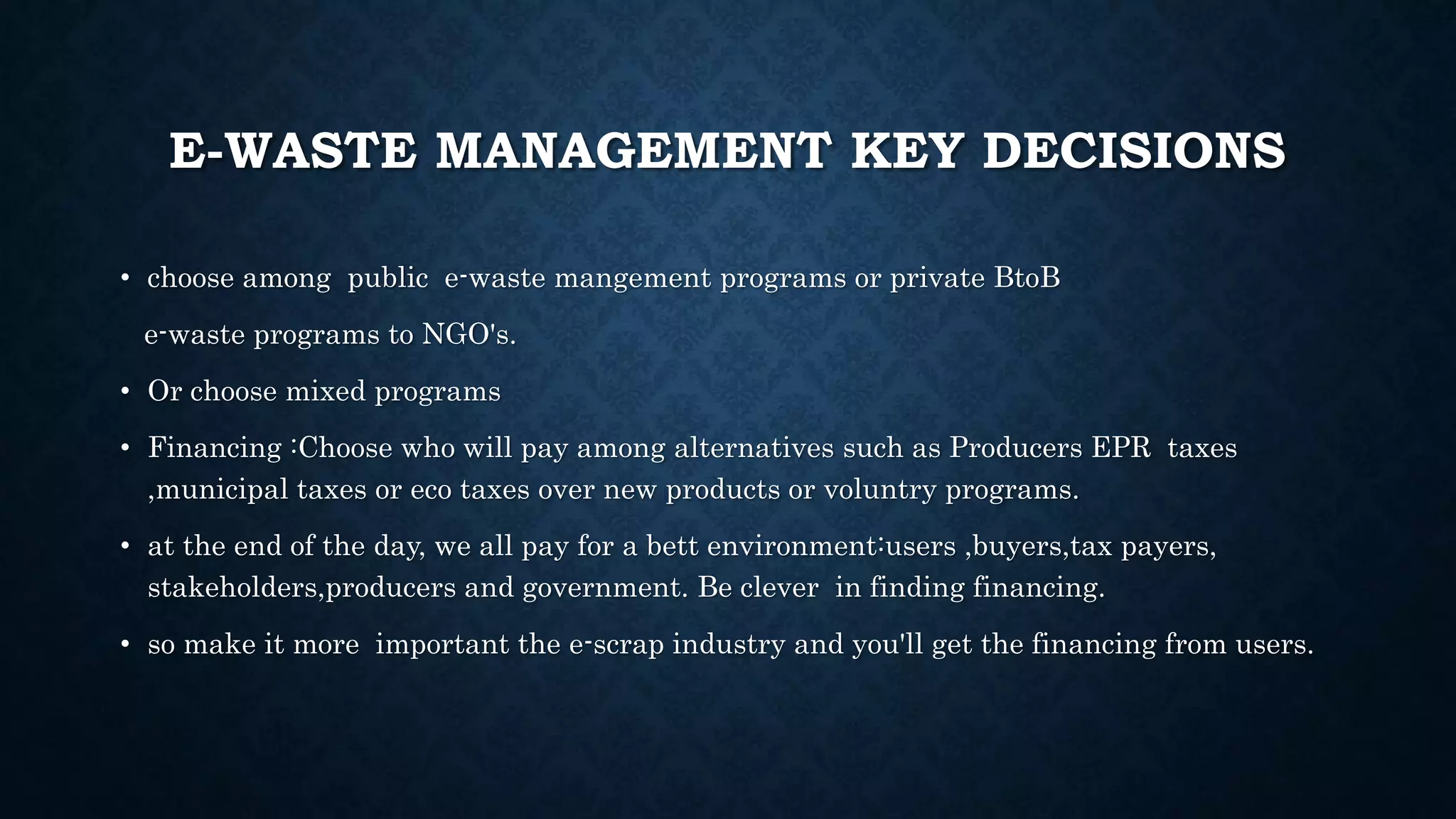 e-waste management practices | PPTX