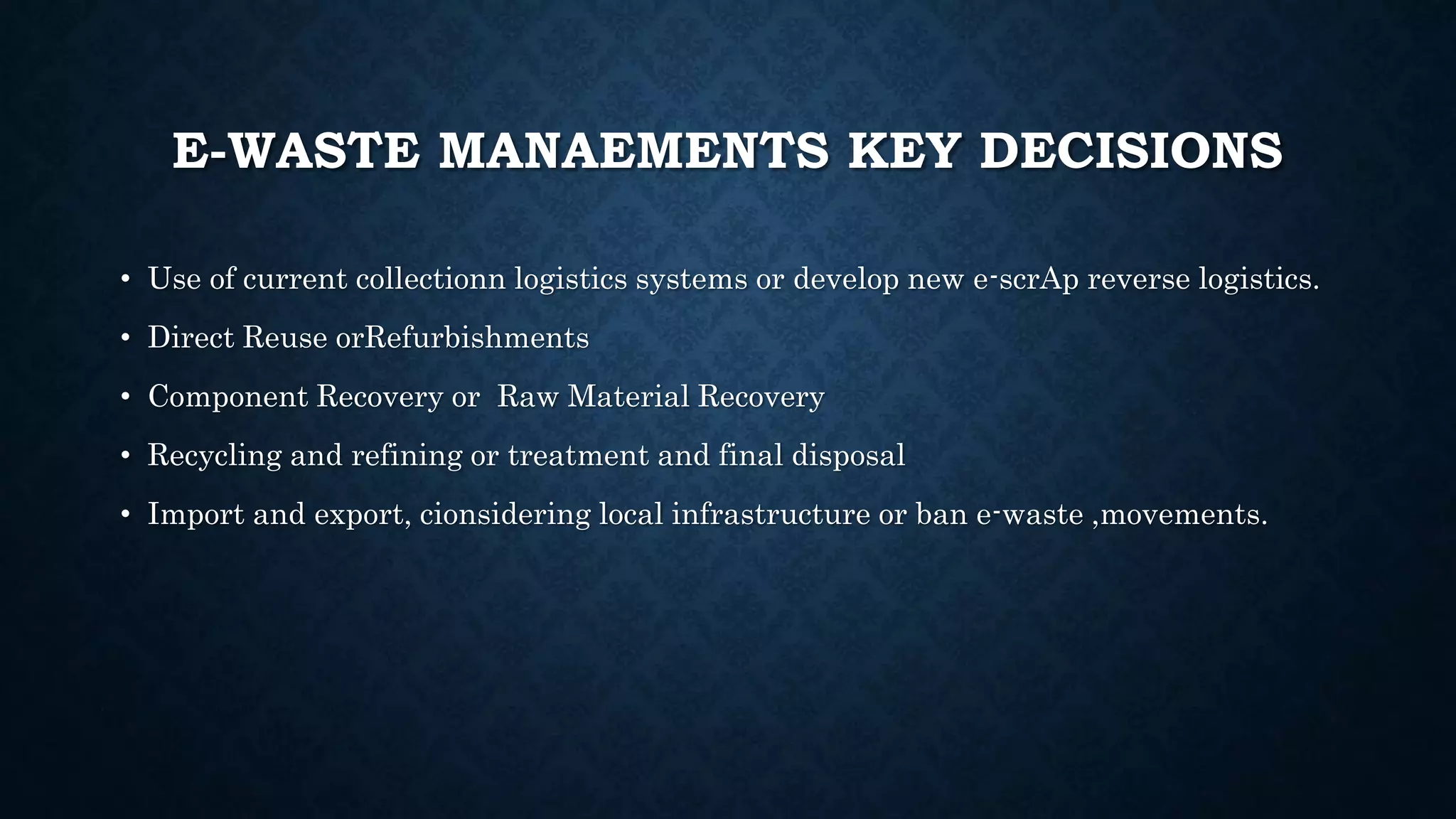 e-waste management practices | PPTX