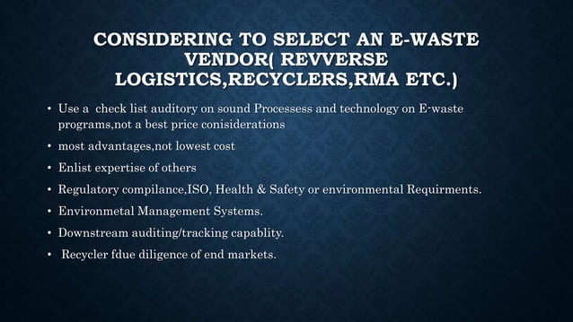 e-waste management practices | PPTX