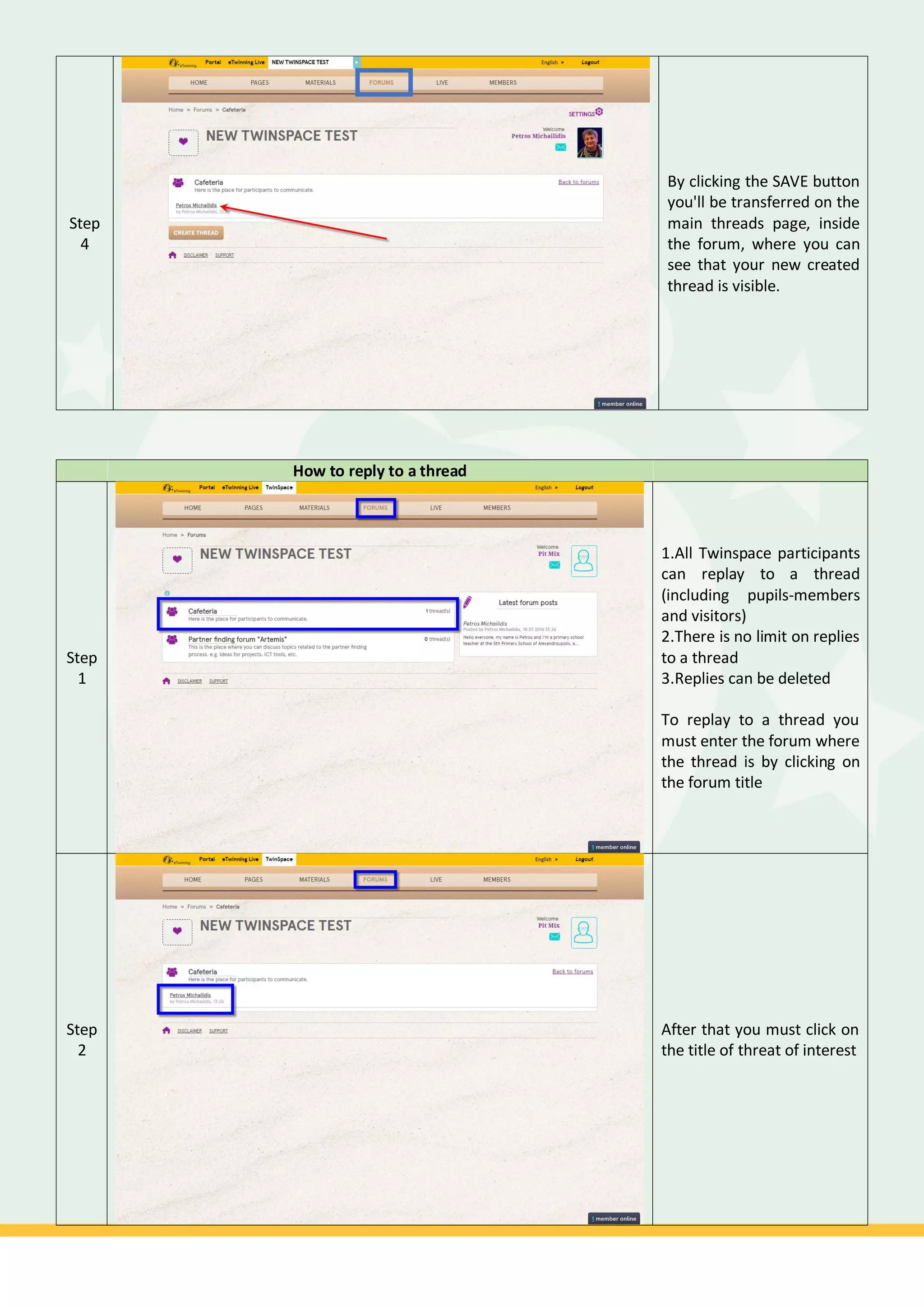 Forums and threads creation | PDF