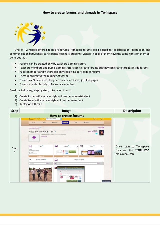 Forums and threads creation | PDF