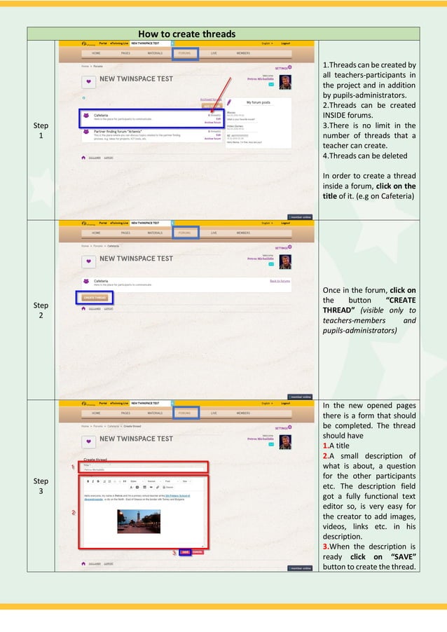 Forums and threads creation | PDF