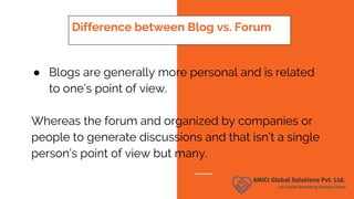 Forum vs Blog | PPT