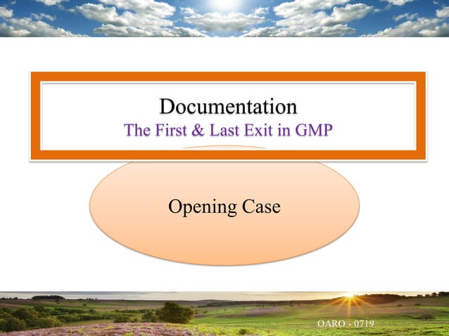 Documentation: First & Last Exit in GMP | PPT