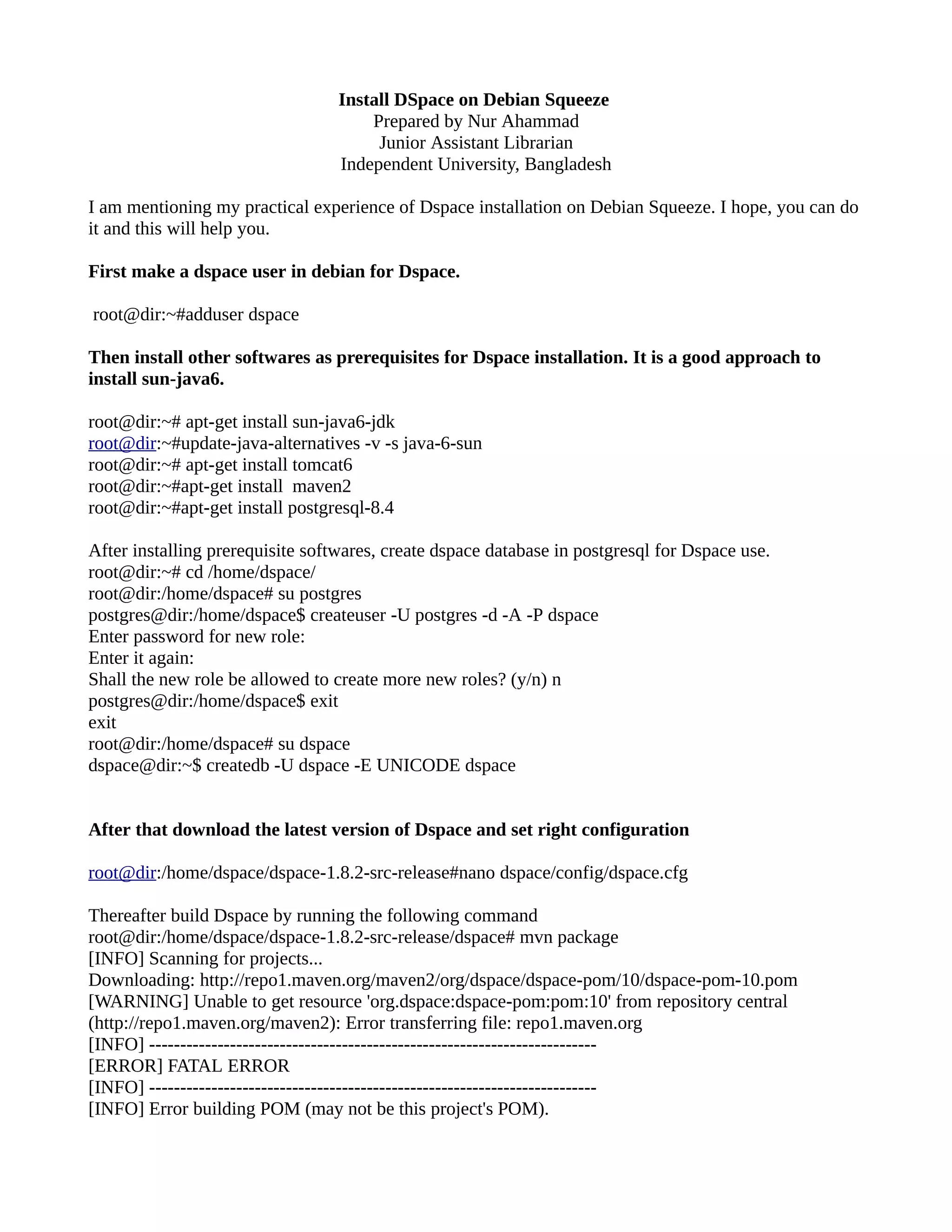 DSpace Installation | PDF