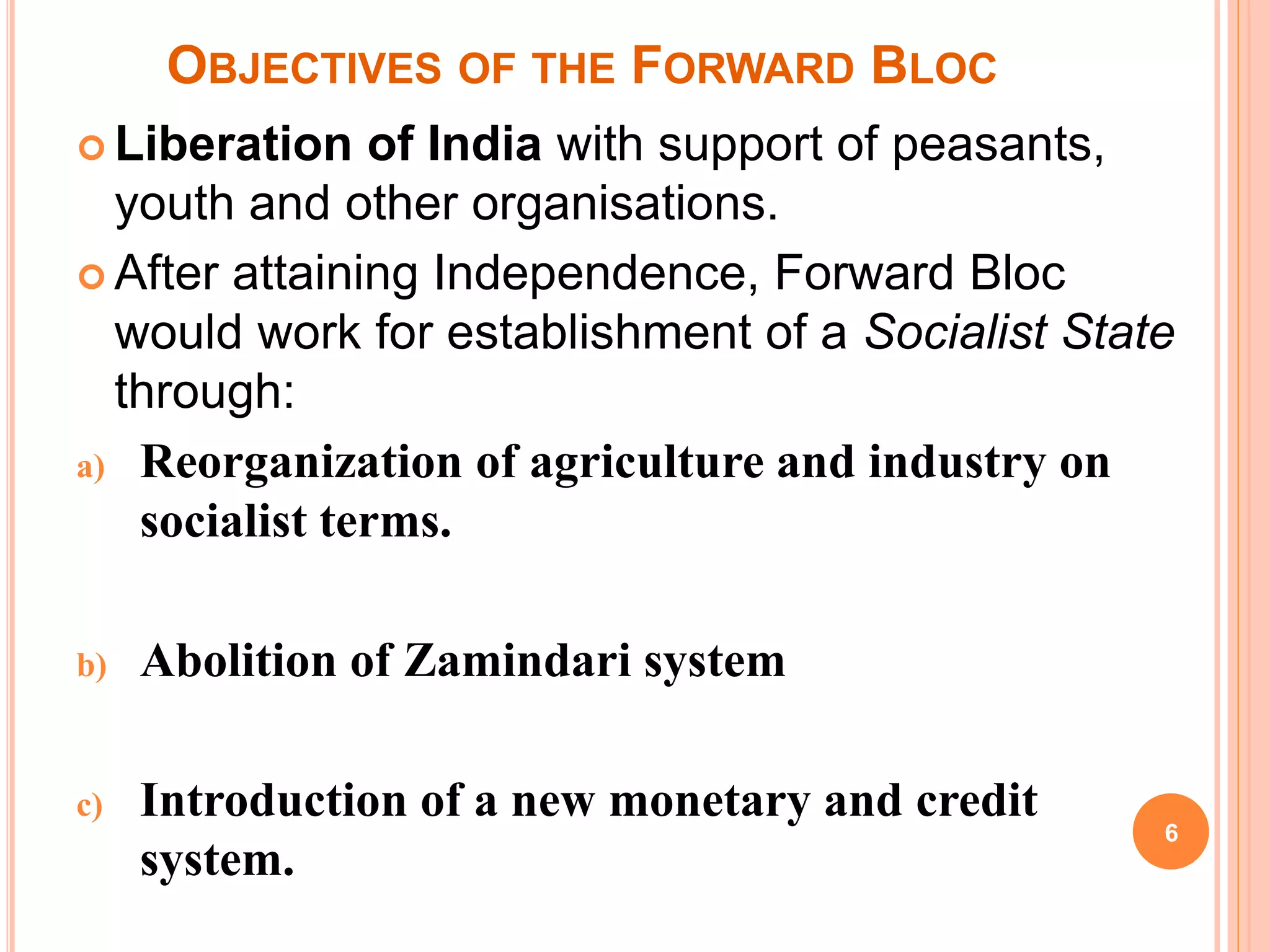 Forward Bloc and The INA | PPTX