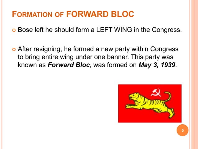 Forward Bloc and The INA | PPT