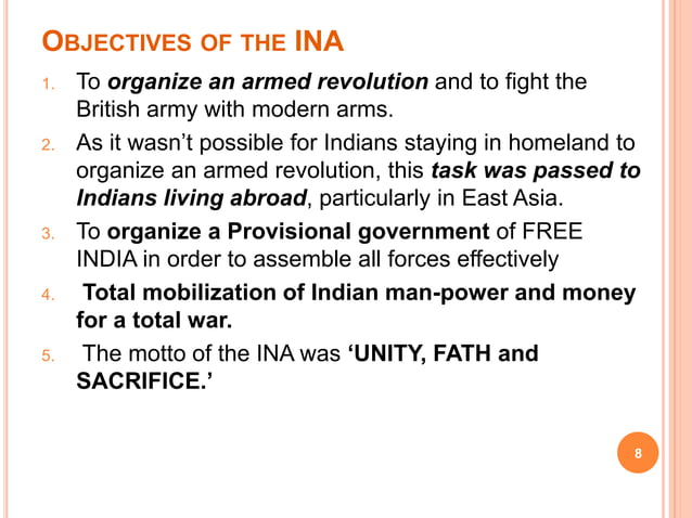 Forward Bloc and The INA | PPTX