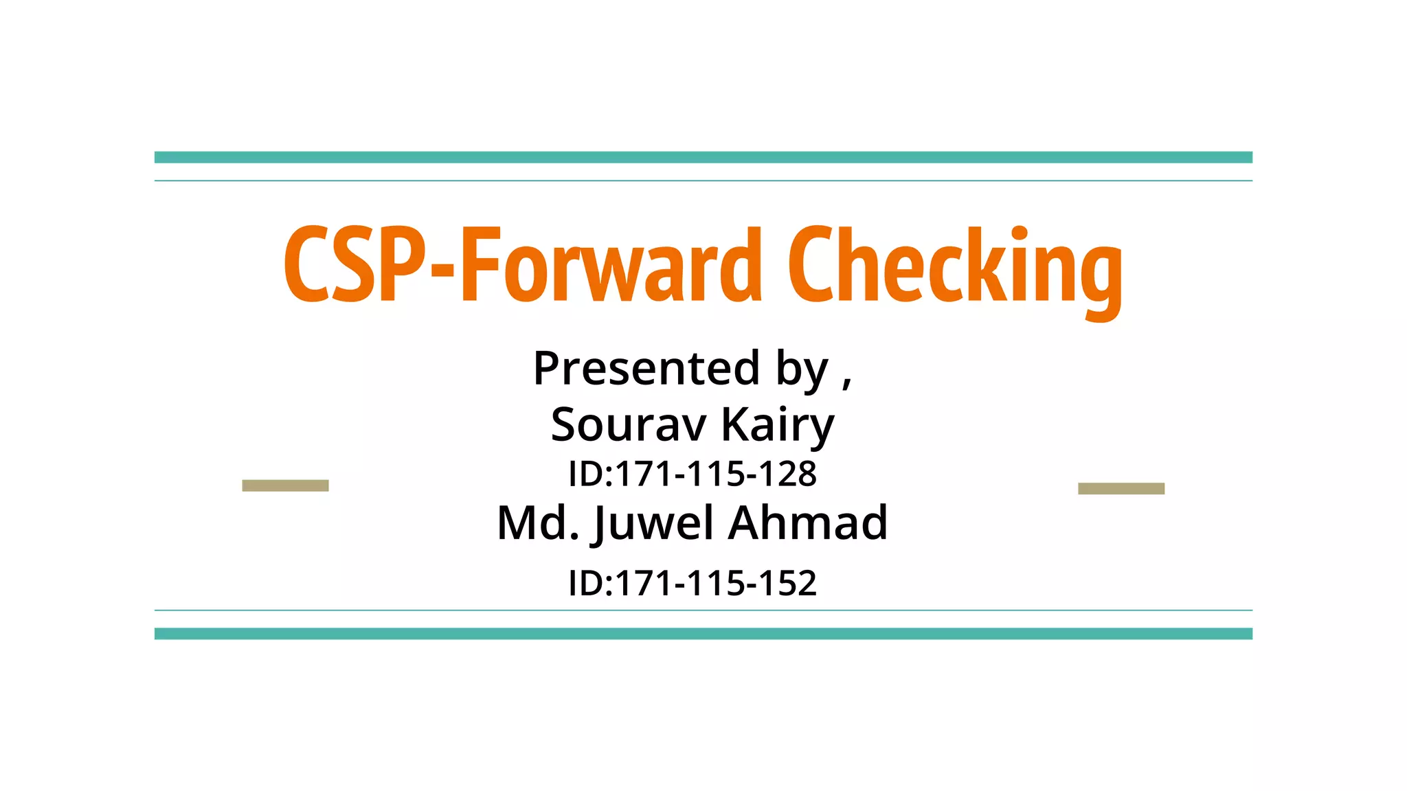 Forward checking | PPTX