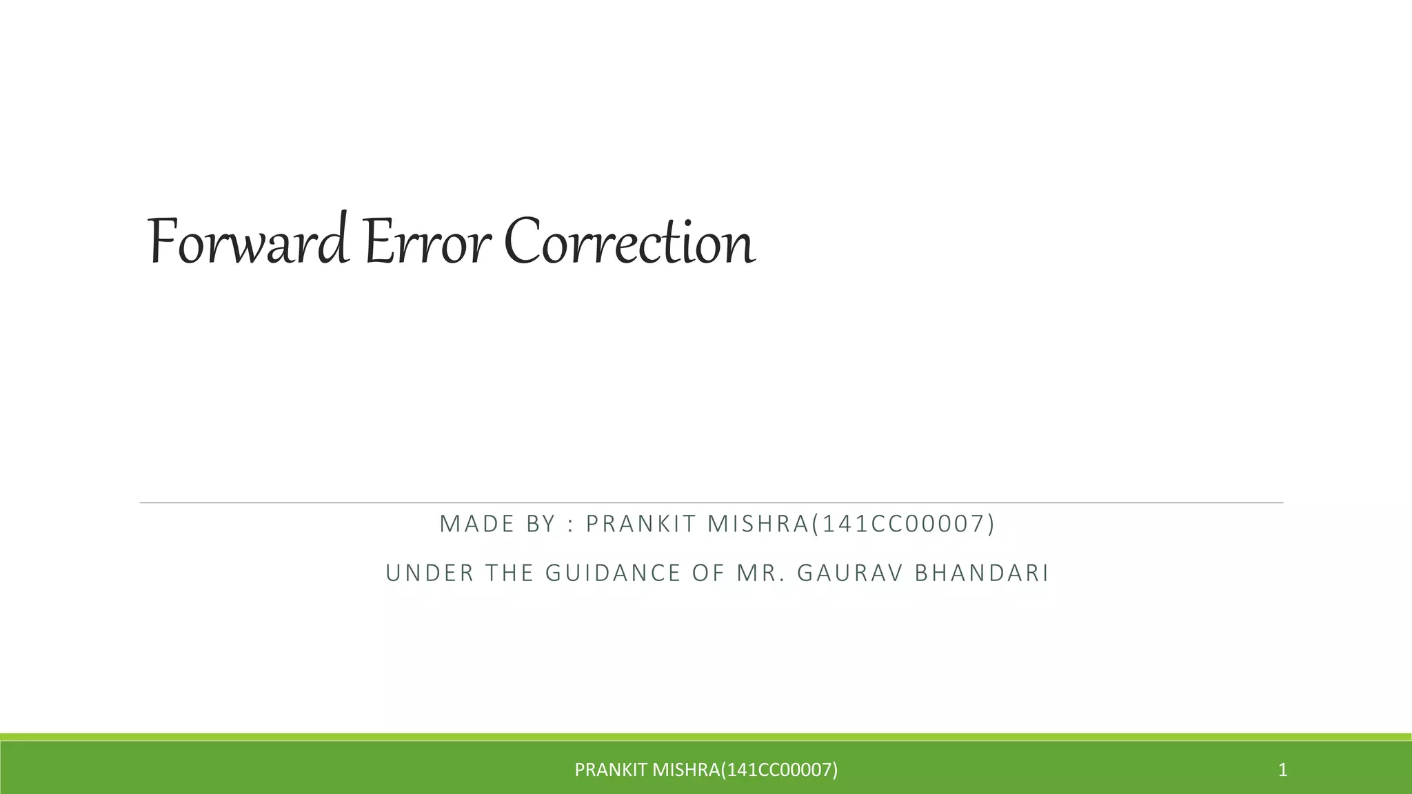 Forward Error Correction Pptx Programming Languages Computing