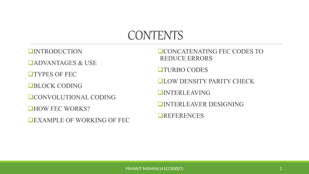 Forward Error Correction Pptx Programming Languages Computing