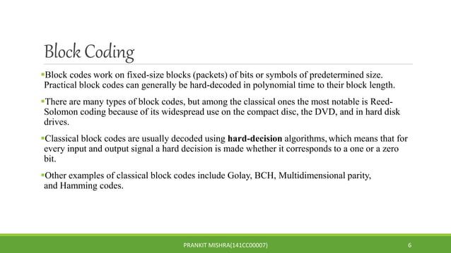 Forward Error Correction Pptx Programming Languages Computing