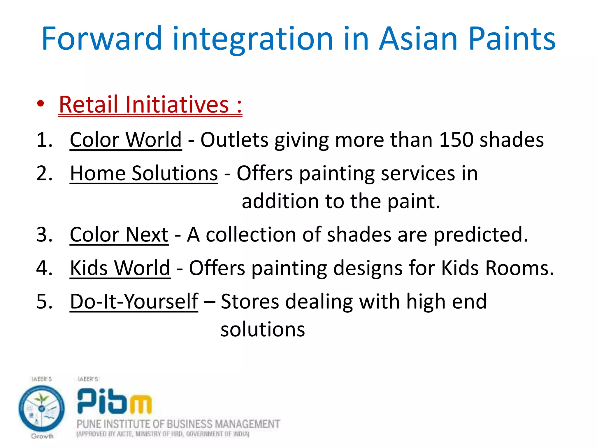 Forward integration in paint industry | PPTX