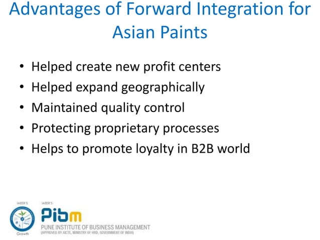 Forward integration in paint industry | PPT