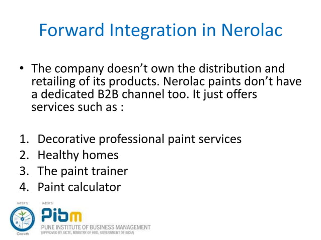 Forward integration in paint industry | PPT
