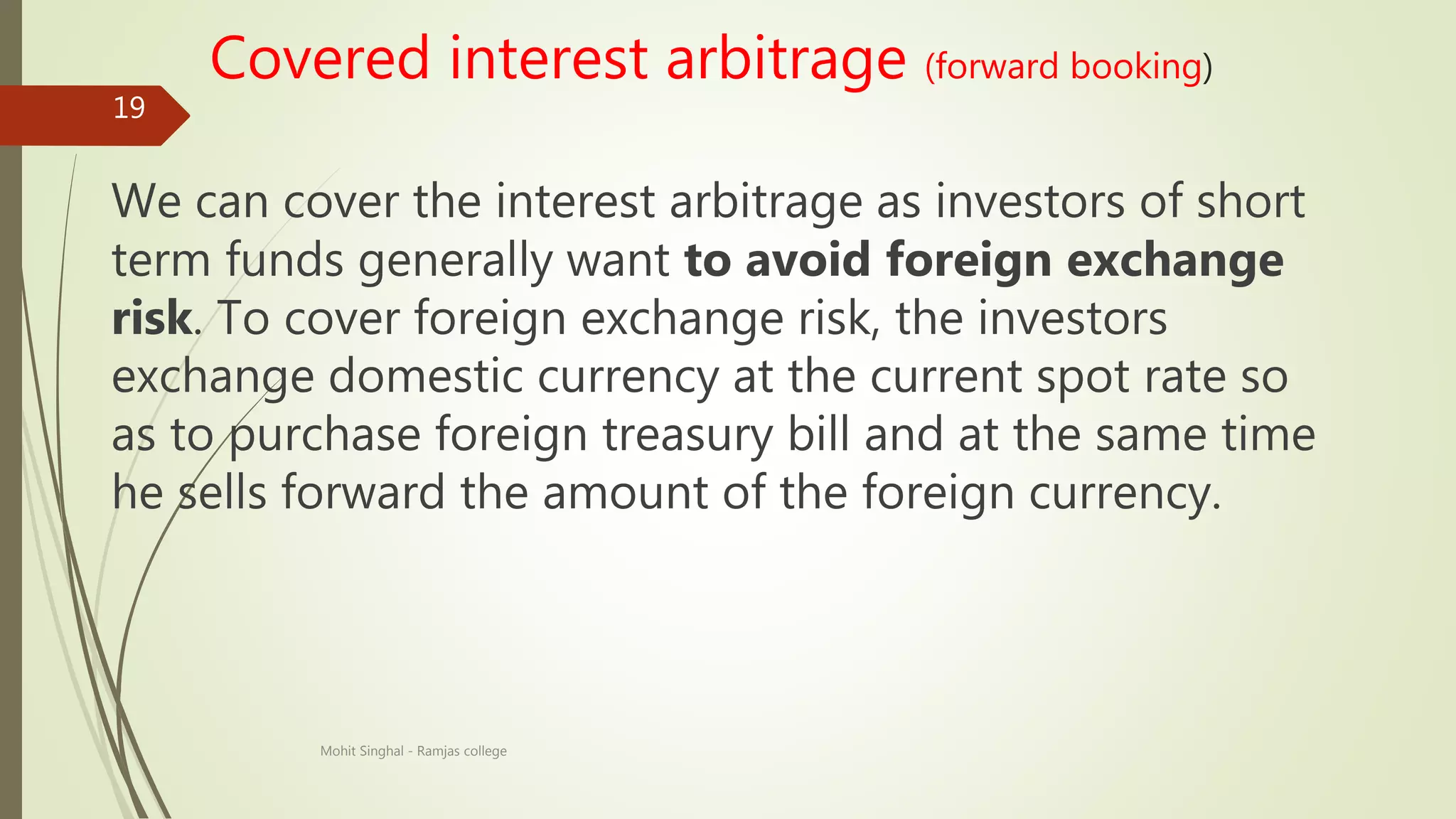 Forward market, arbitrage, hedging and speculation | PPTX