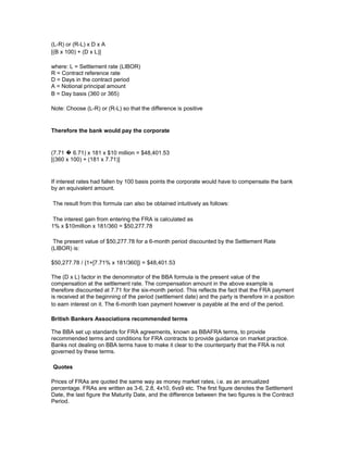 Forward Rate Agreement Calculation | DOC