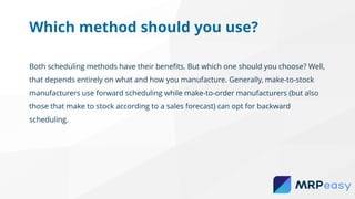 Forward scheduling vs. backward scheduling in production planning | PDF