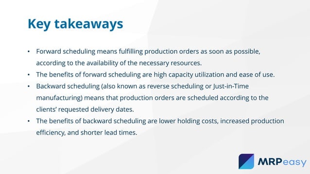 Forward scheduling vs. backward scheduling in production planning | PDF ...
