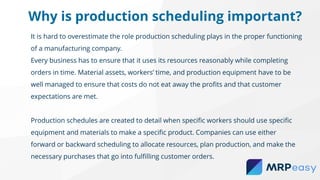 Forward scheduling vs. backward scheduling in production planning | PDF