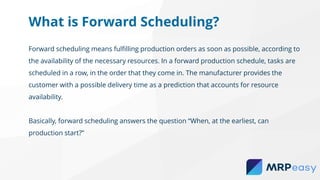 Forward scheduling vs. backward scheduling in production planning | PDF