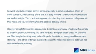 Forward scheduling vs. backward scheduling in production planning | PDF