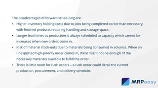 Forward scheduling vs. backward scheduling in production planning | PDF