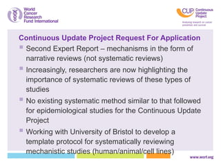Continuous Update Project Overview (Conference: Diet and cancer: from ...