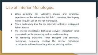 Narrative Technique in "For Whom the Bell Tolls" | PPTX
