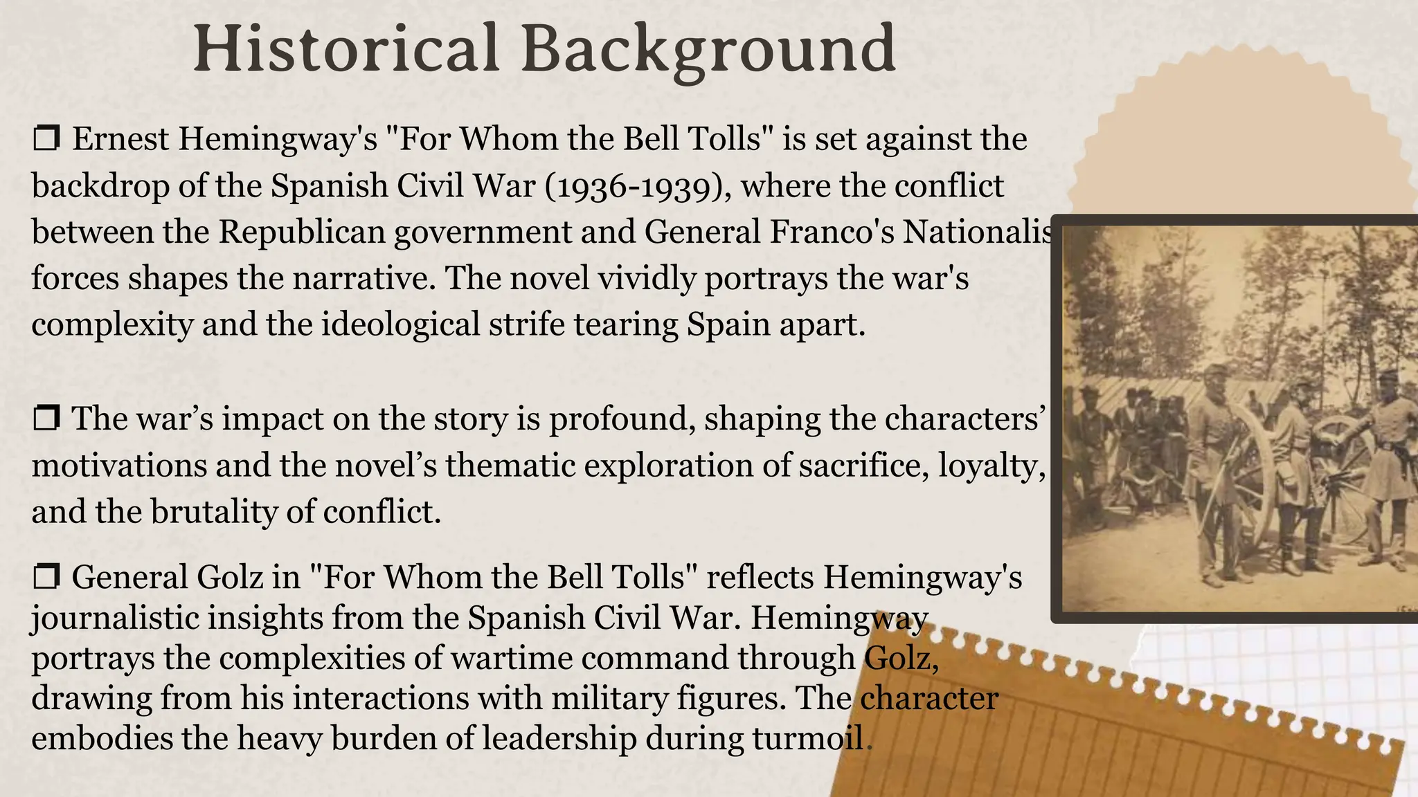 "For whom the Bell Tolls": The Origin of General Golz. | PPTX