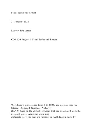 For your final step, you will synthesize the previous steps and la | DOCX