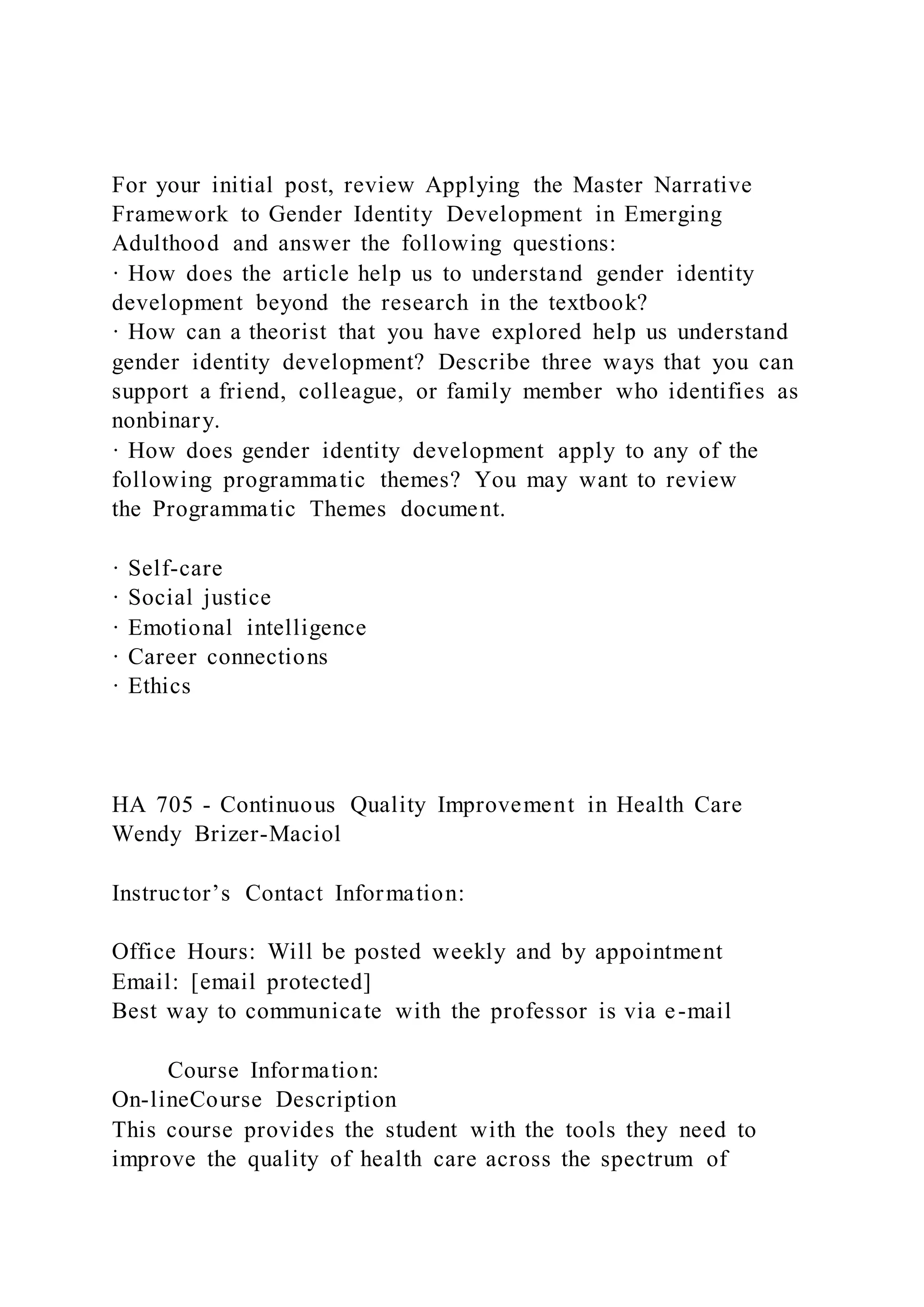 For your initial post, review Applying the Master Narrative Framew | PDF