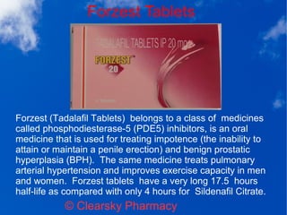 Forzest (Generic Tadalafil Tablets) | ODP